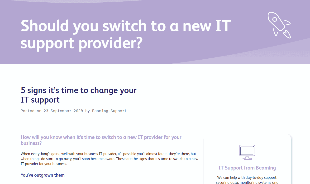 5 signs it's time to change your IT support - Beaming