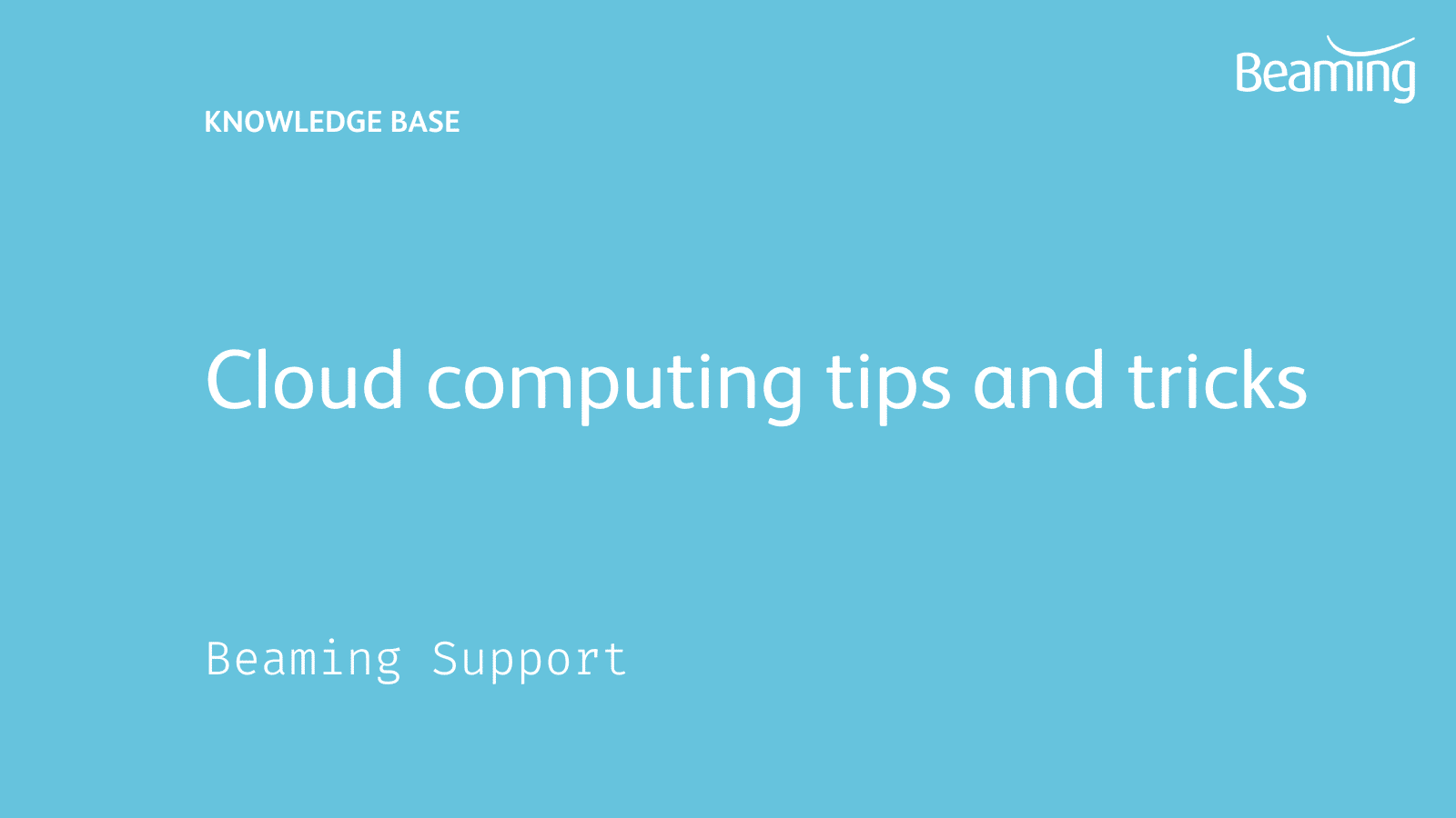 Cloud Computing Tips And Tricks Beaming