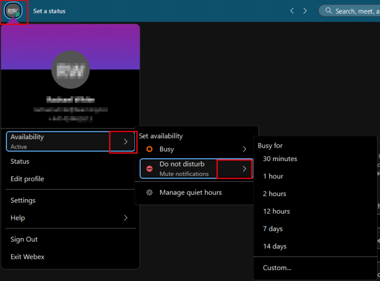 How do I configure Do Not Disturb in Webex? - Beaming